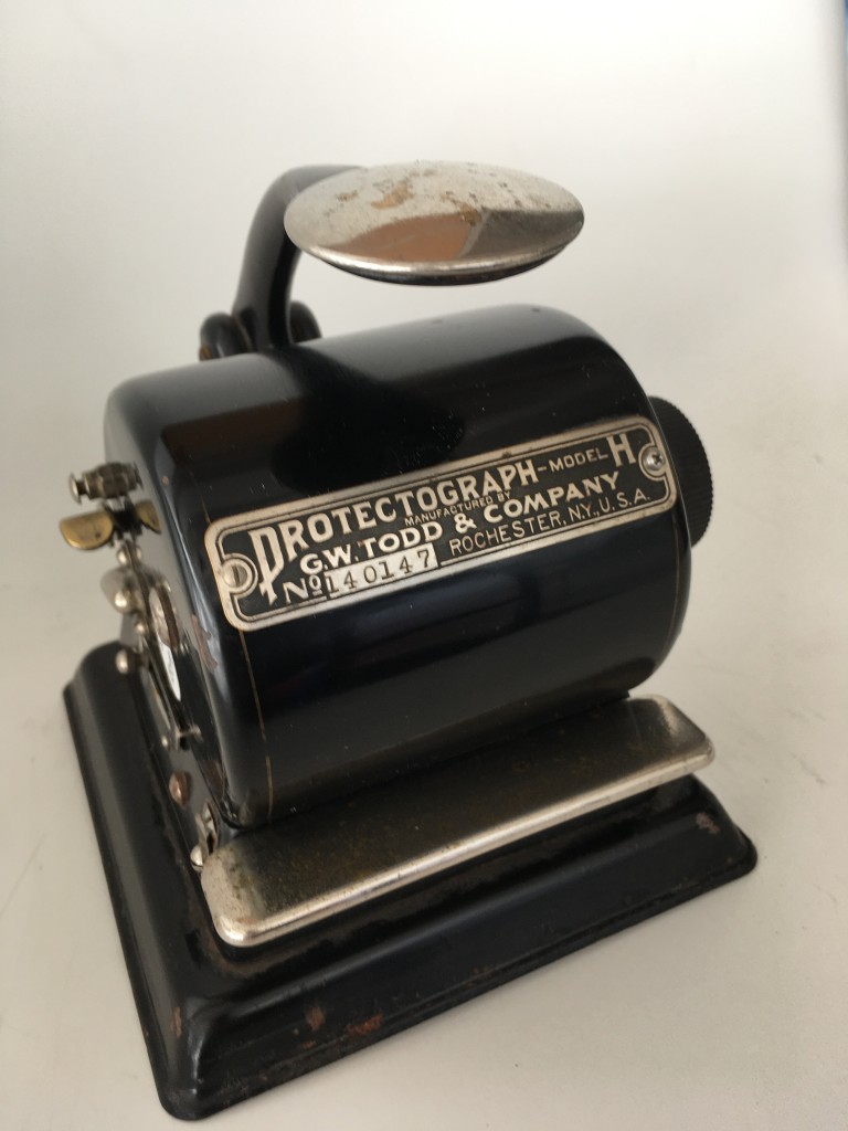 G.W. Todd & Co. Protectograph, 1915, Model H - Museo Nicolis