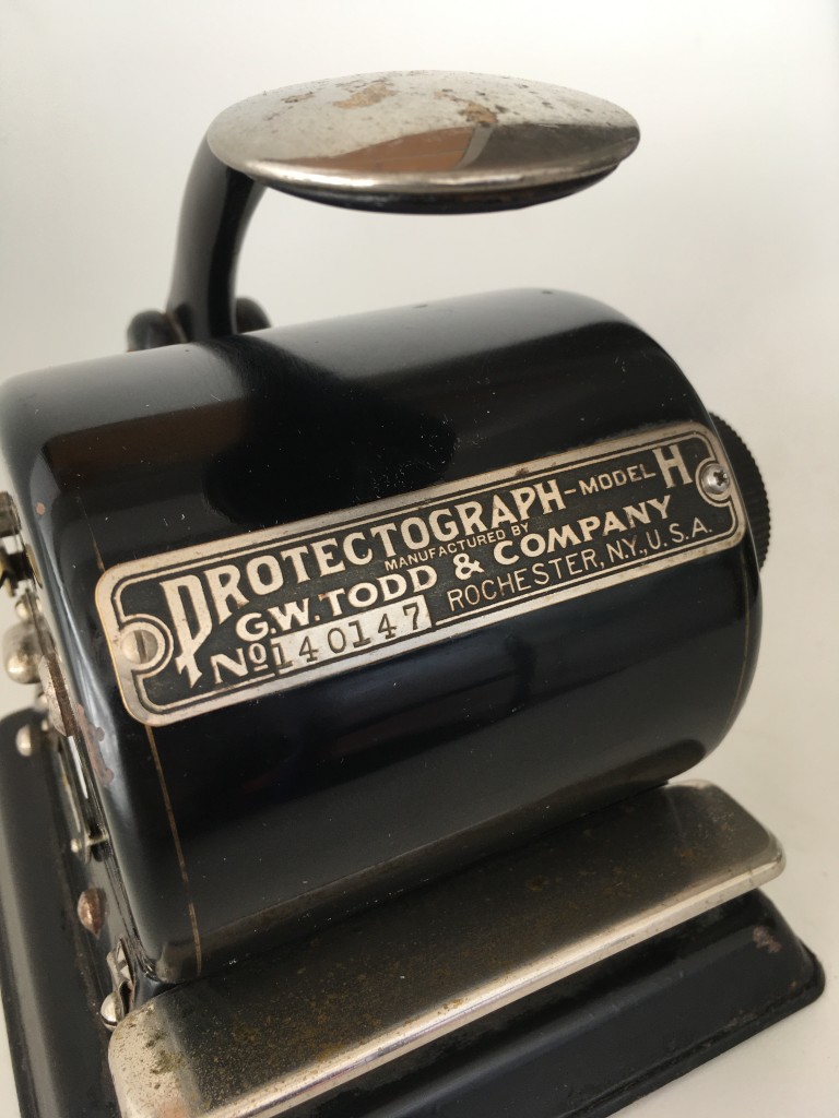 G.W. Todd & Co. Protectograph, 1915, Model H - Museo Nicolis