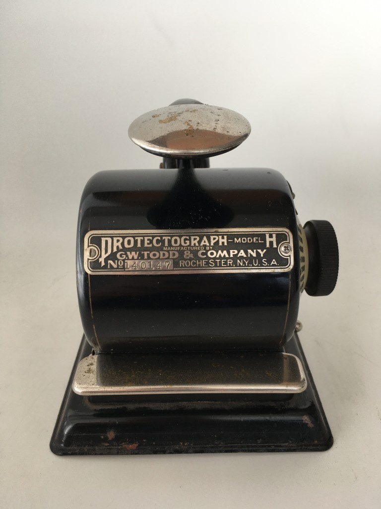 G.W. Todd & Co. Protectograph, 1915, Model H - Museo Nicolis